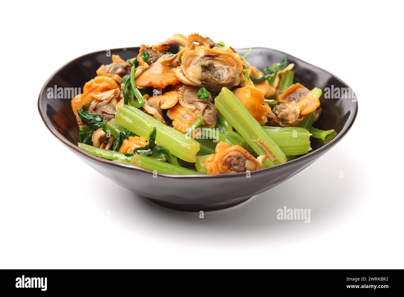 Fresh boiled cockle meat on white background Stock Photo - Alamy