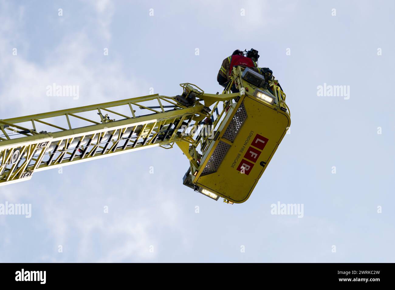 Journalists are taken aboard London Fire Brigade's new high rise ...