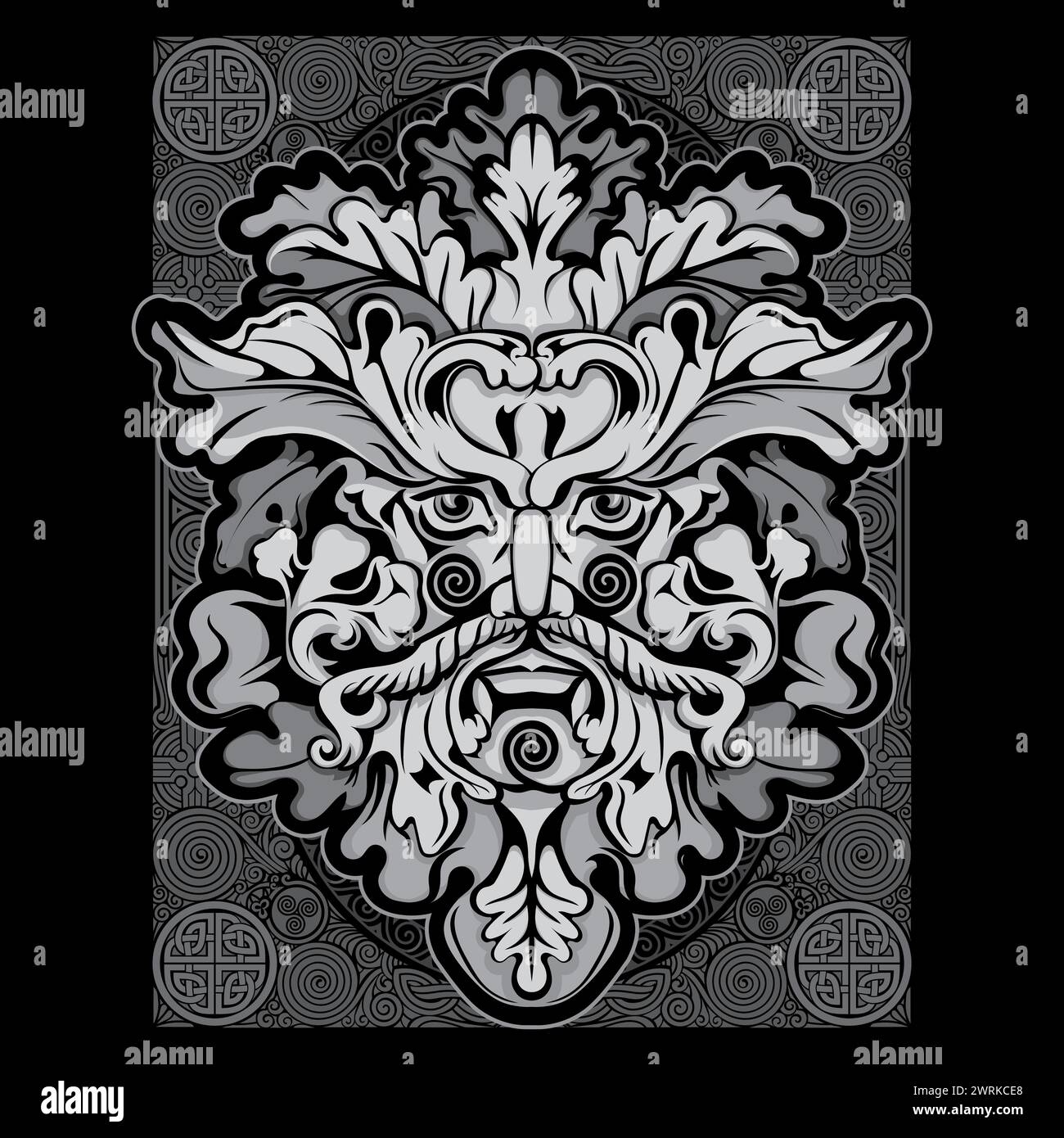 Illustration in Celtic Scandinavian style. Illustration of the Green ...