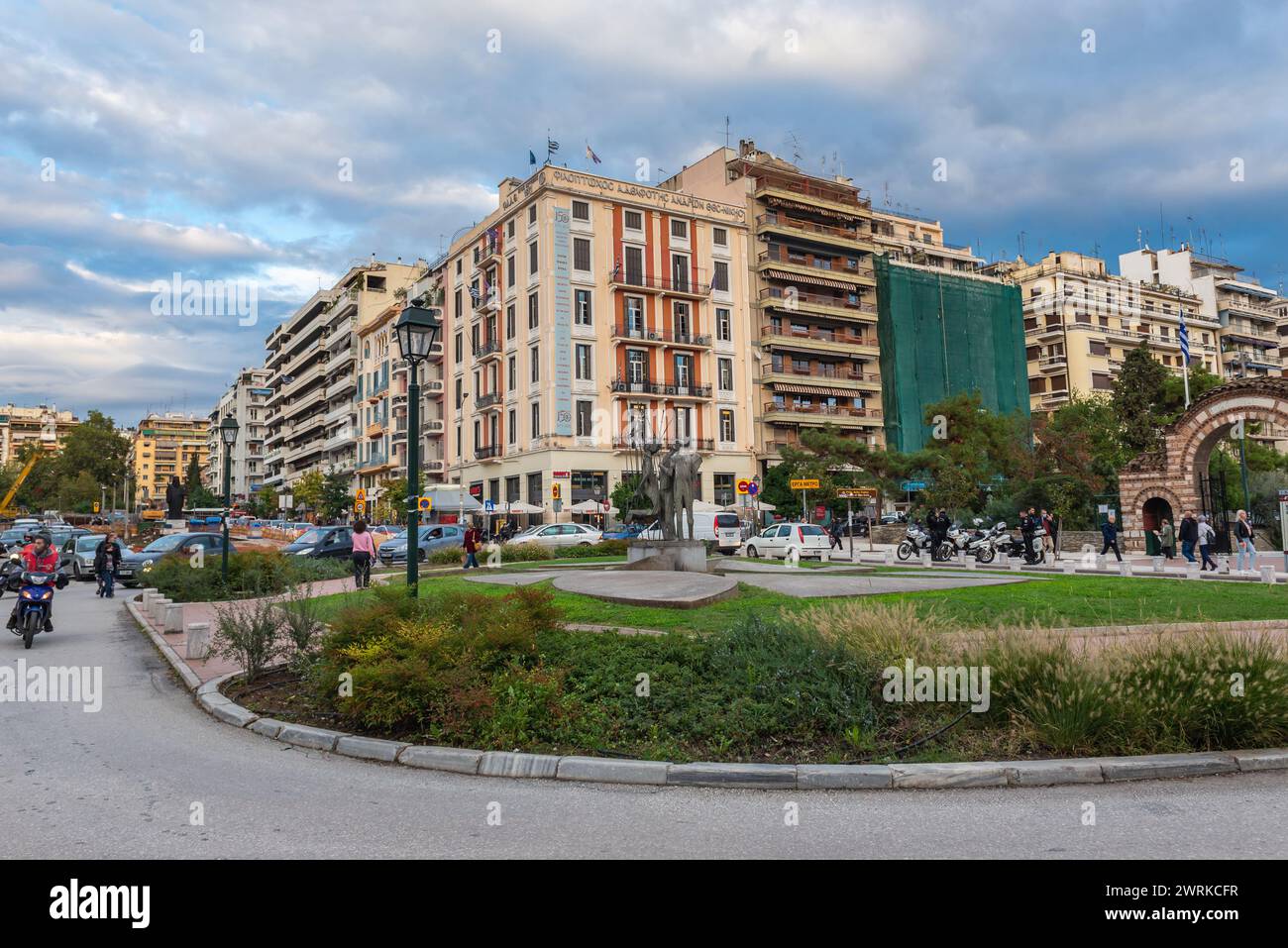 Polites sculpture on Agia Sofia Square in Thessaloniki city, Greece ...