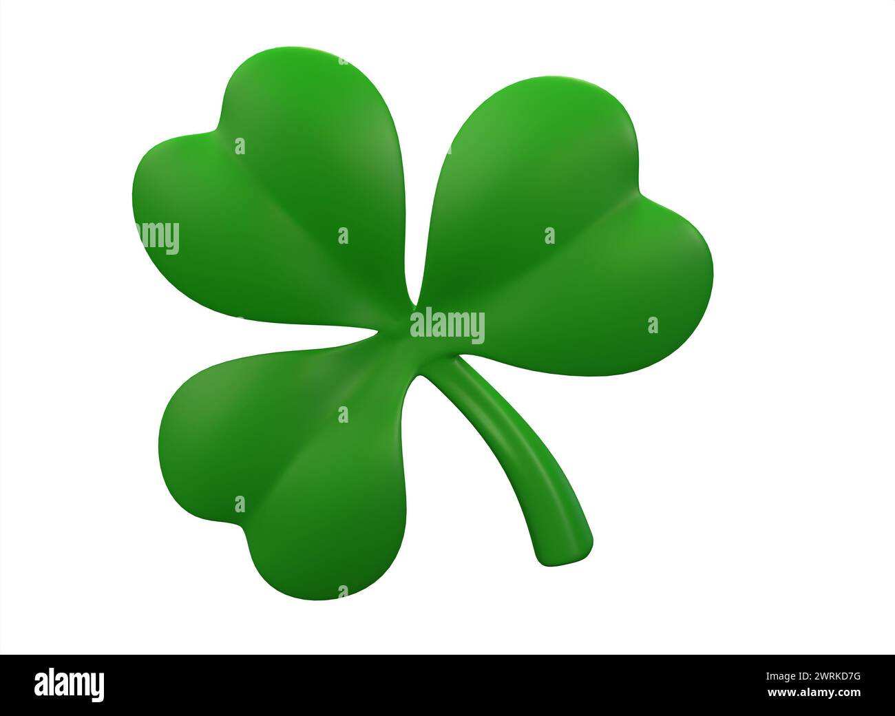 cartoon three-leaf clover on a white background 3d rendering Stock ...
