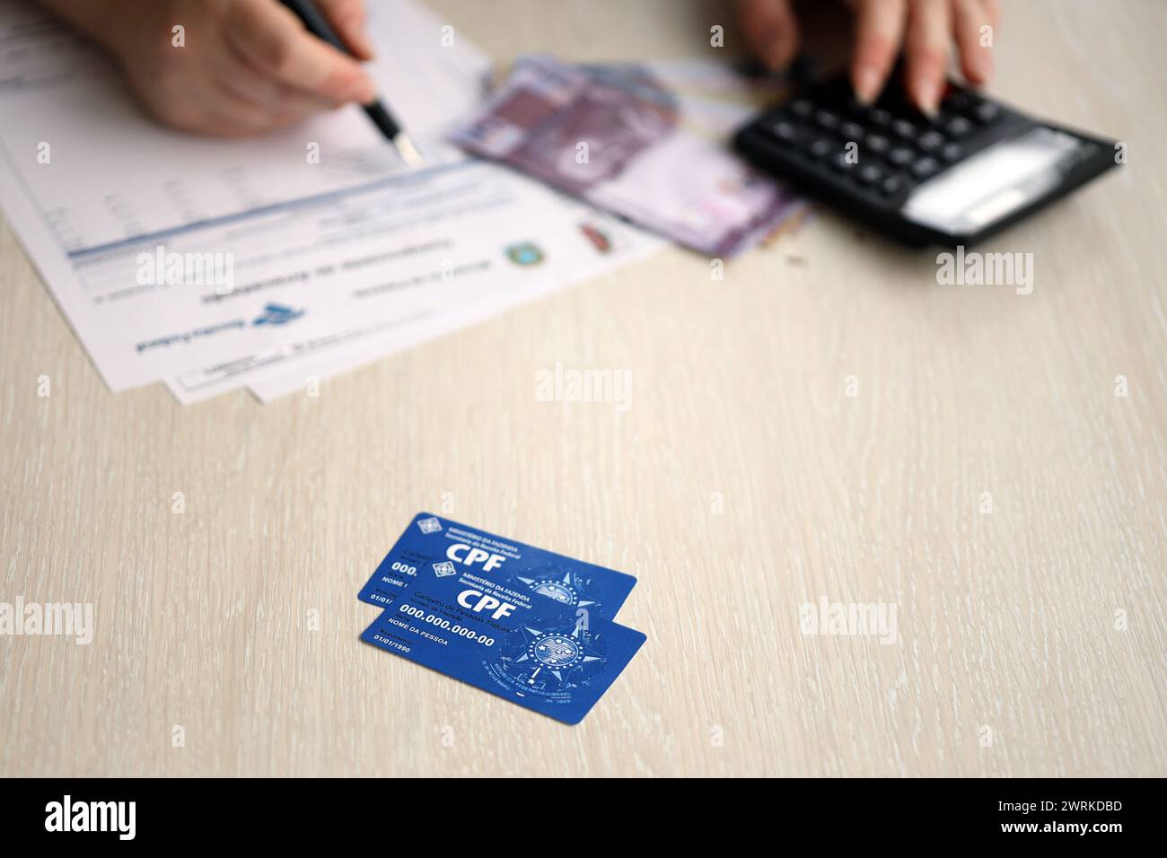 KYIV, UKRAINE - OCTOBER 31, 2023 Blue CPF card document template. The ...