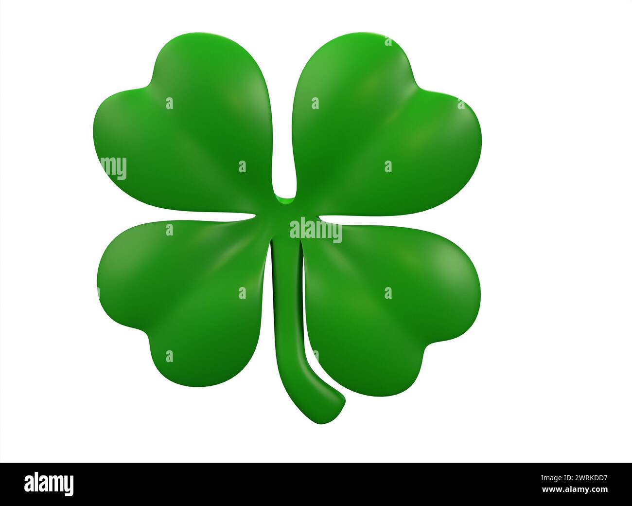 cartoon four-leaf clover on a white background 3d rendering Stock Photo ...
