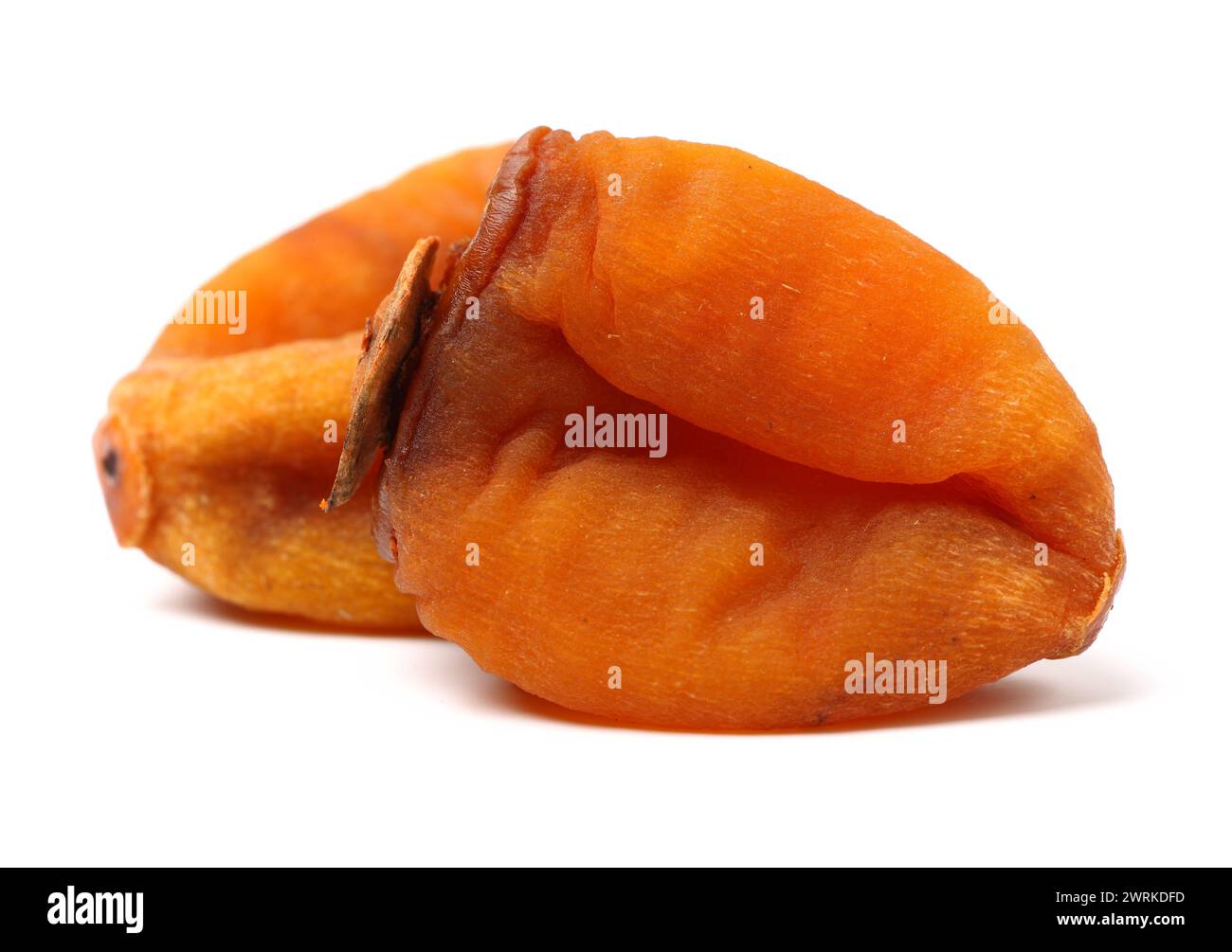 dried persimmon on white background Stock Photo - Alamy