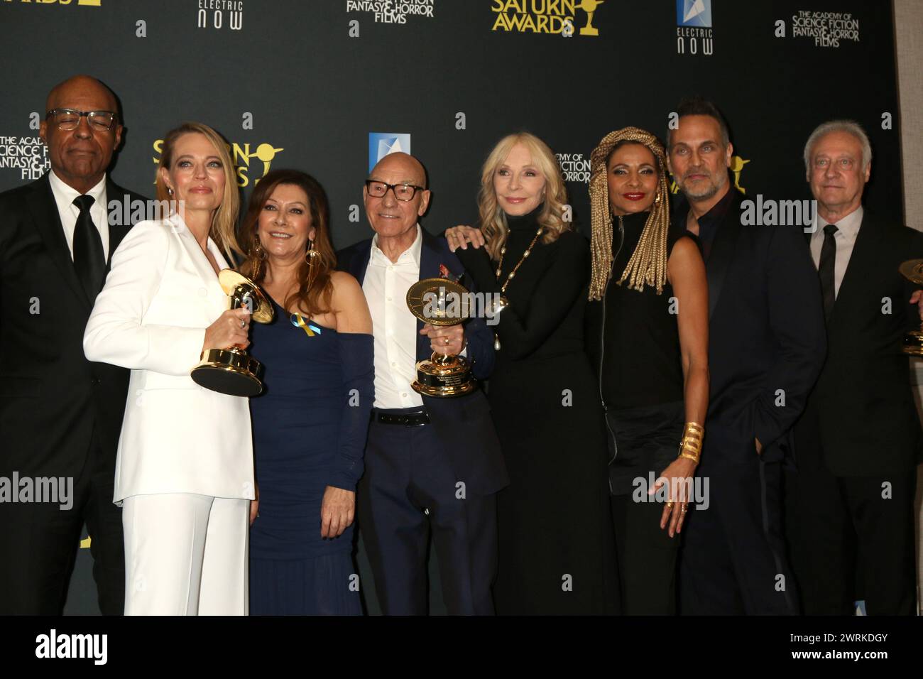 LOS ANGELES - FEB 4: Michael Dorn, Jeri Ryan, Marina Sirtis, Patrick ...