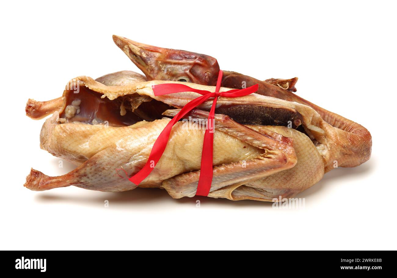 Salted chicken on white background Stock Photo - Alamy