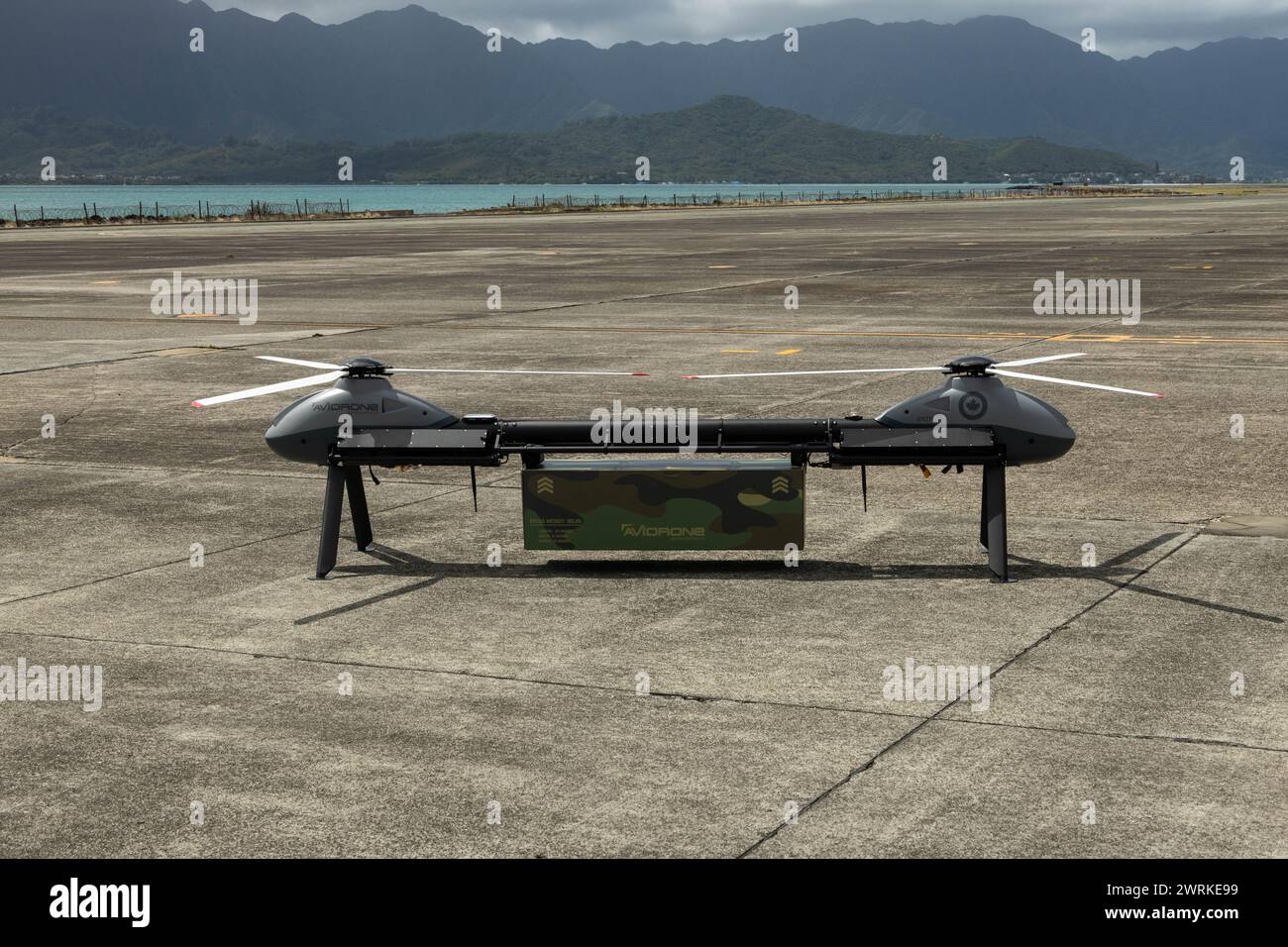 The Avidrone Aerospace team prepares to launch a gear-hauling remotely ...