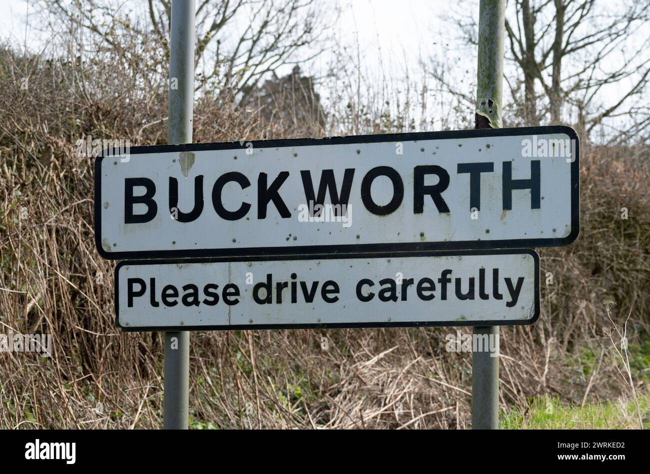 Buckworth village sign, Cambridgeshire, England, UK Stock Photo - Alamy