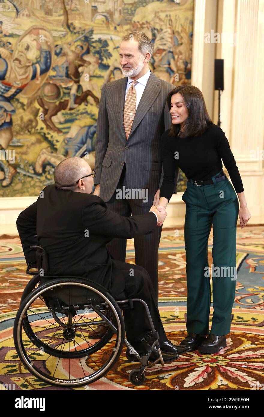 King Felipe and Queen Letizia during the audience in which they ...