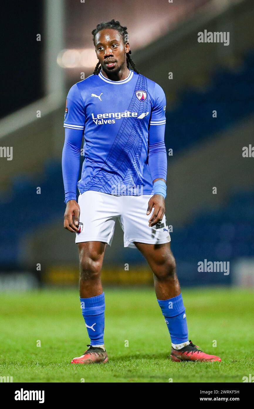 Chesterfield, UK. 12th Mar, 2024. Chesterfield defender Ryheem ...