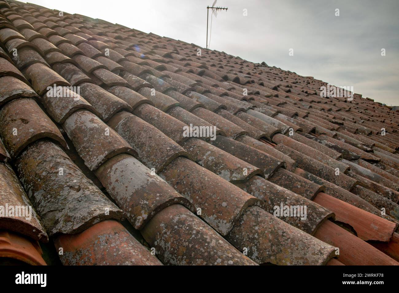 tiled roof supported on a double pitch roof, the old tiles tend to slip ...