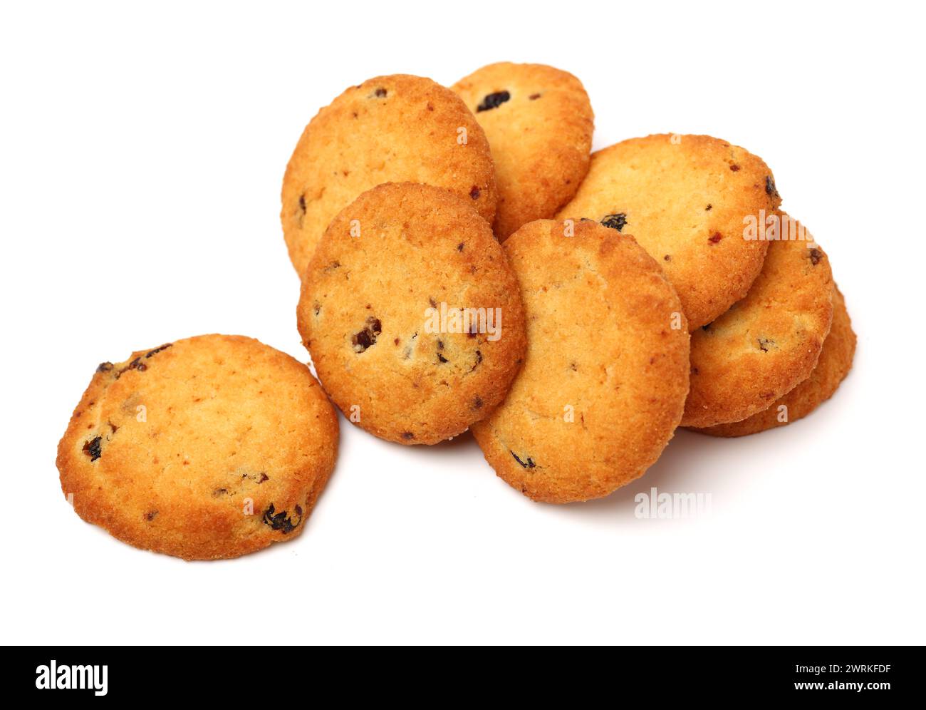 Cookie tower on white background Stock Photo - Alamy