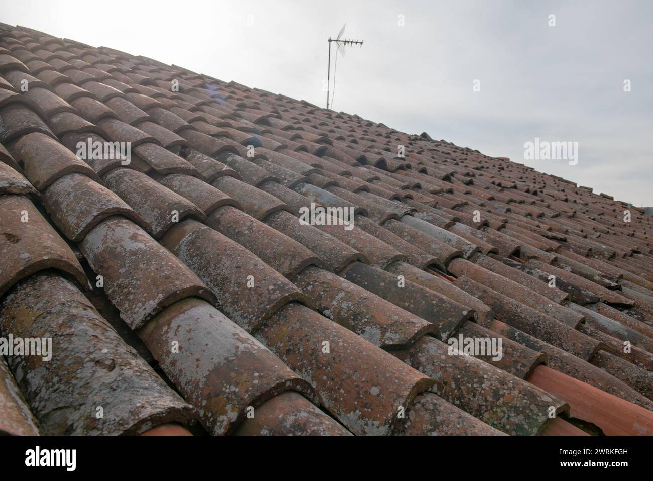 tiled roof supported on a double pitch roof, the old tiles tend to slip ...