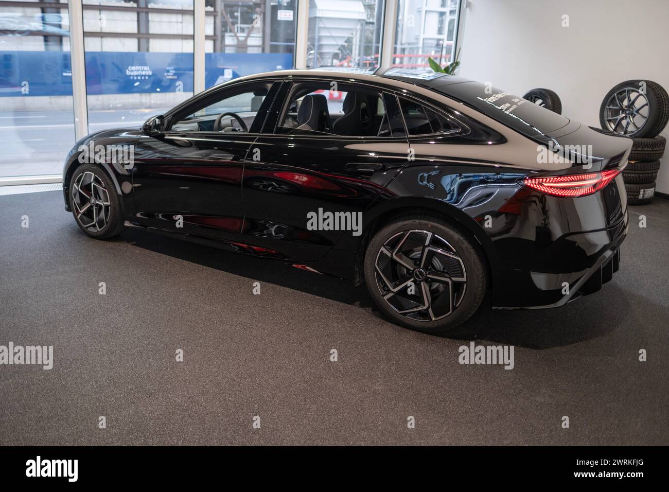 new black BYD Seal 2024 Electric Car rear view, SUV Chinese ...