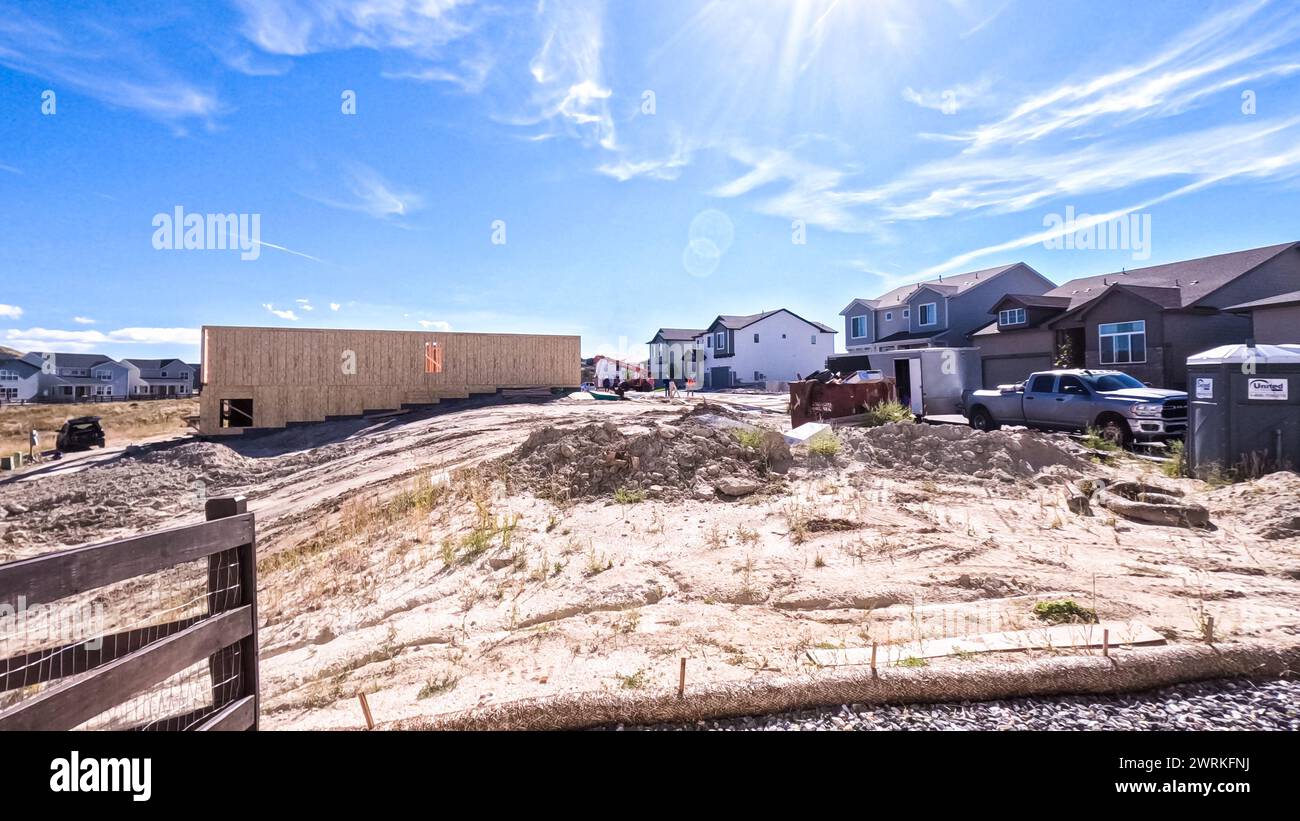 Construction Progress on a New Residential Neighborhood Stock Photo - Alamy