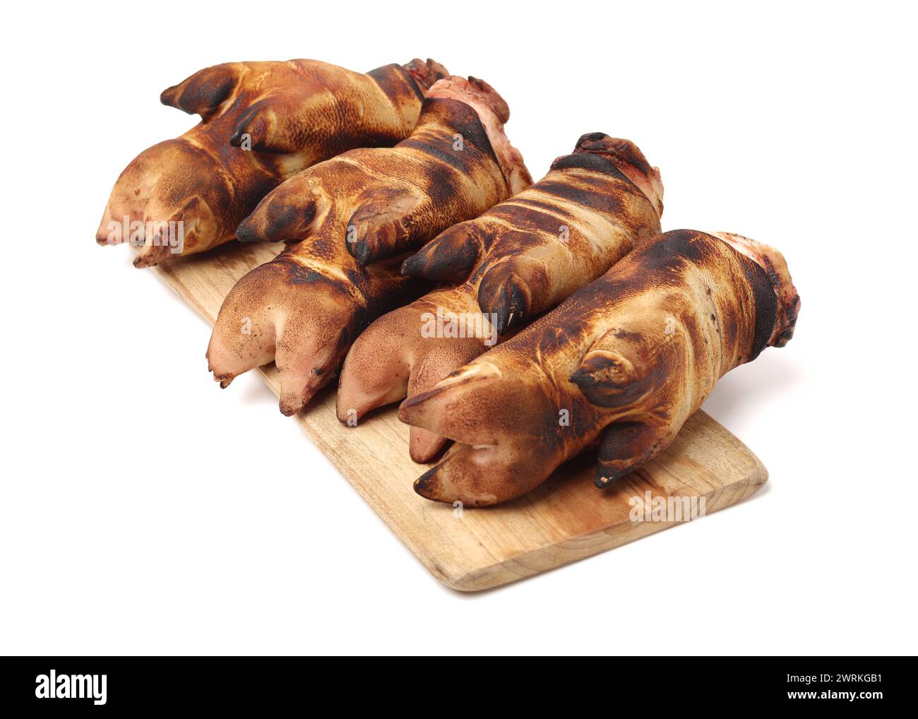 fresh pig trotter on white background Stock Photo - Alamy