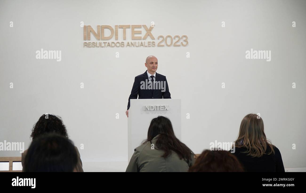 Inditex CEO Óscar García Maceiras during the presentation of Inditex's ...