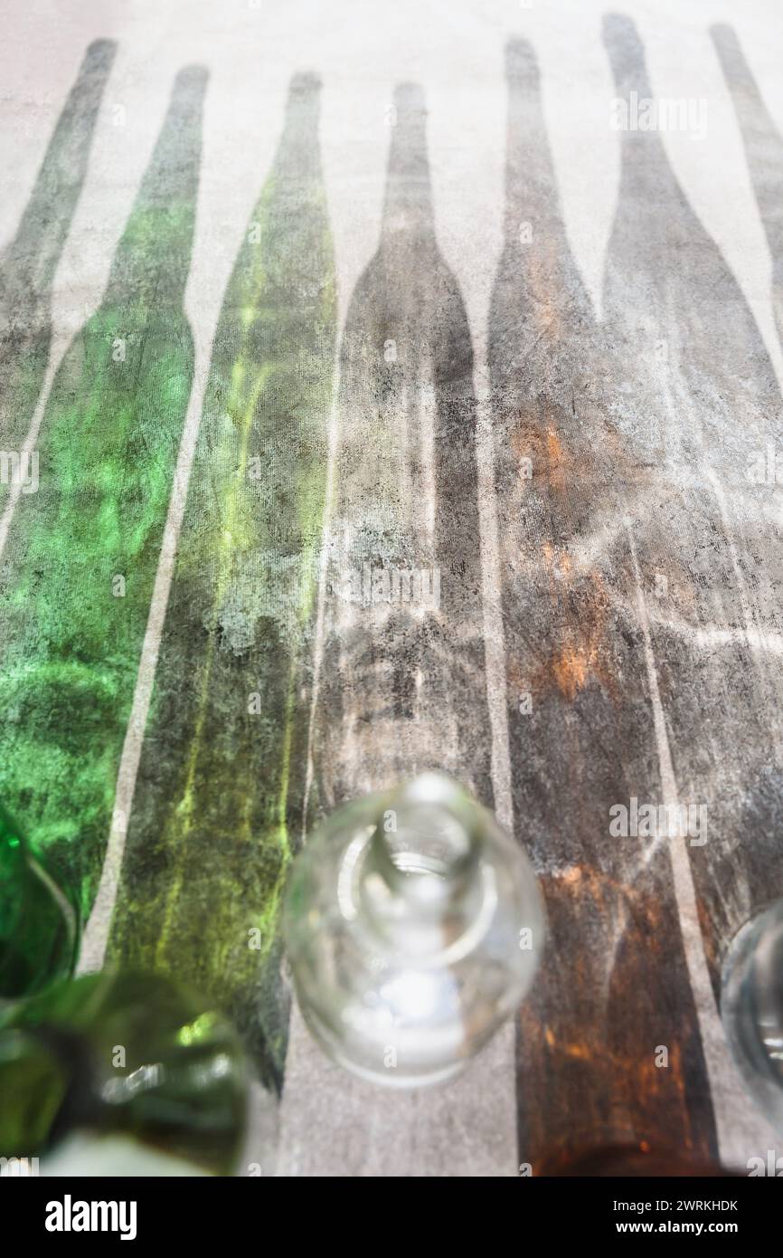 Recyclable glass waste. Social responsibility, ecology care concept ...