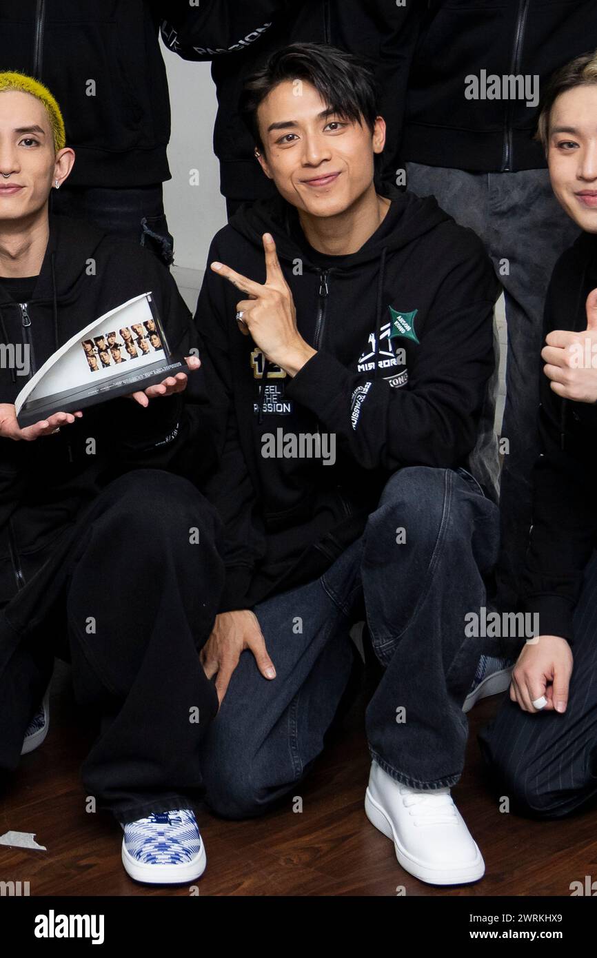 Anson Kong of Mirror poses at the O2 Arena in London, Tuesday, March 12 ...