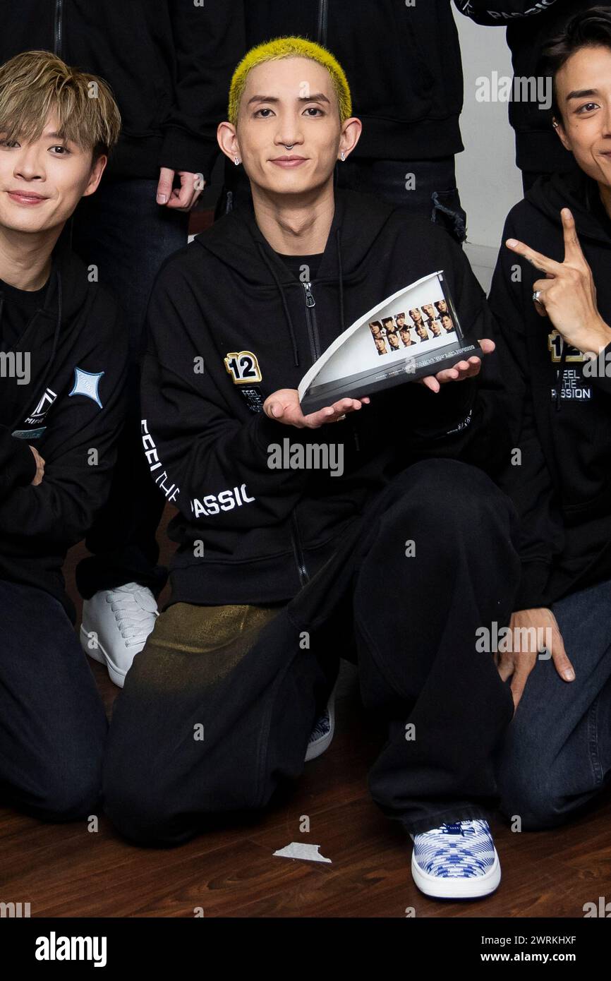 Lok Man Yeung of Mirror poses at the O2 Arena in London, Tuesday, March ...