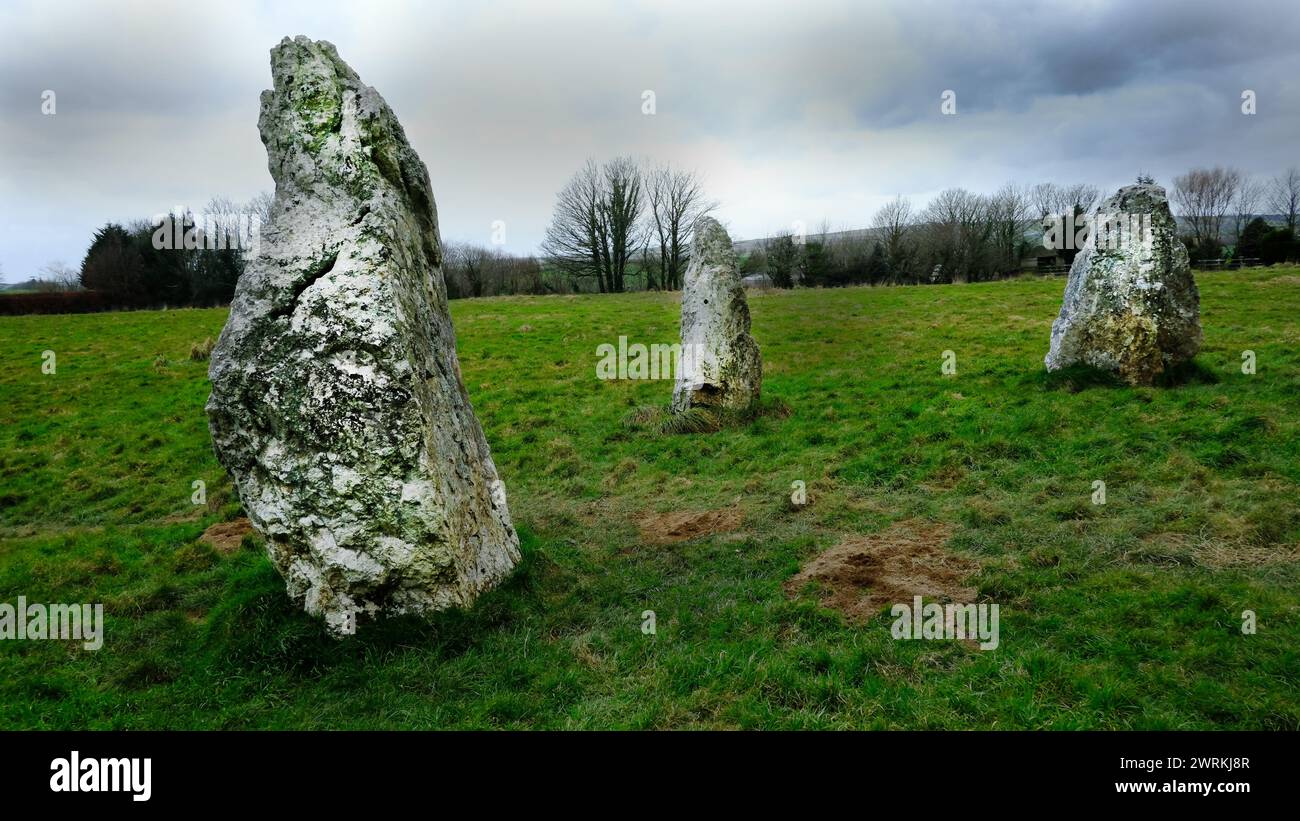 Duloe Stone Circle, the smallest in Cornwall, UK - John Gollop Stock ...