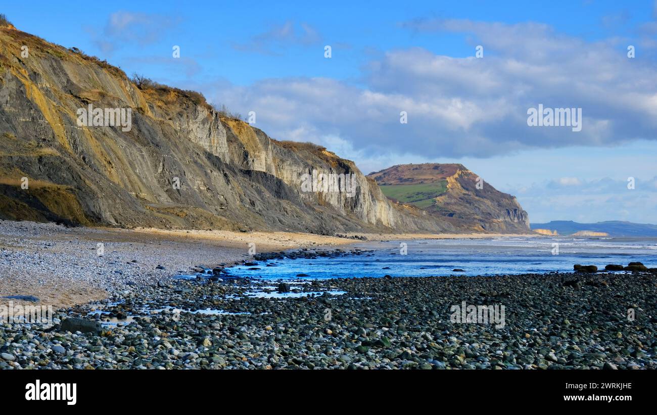 The beach and cliffs at Charmouth. This a UNESCO world heritage site ...