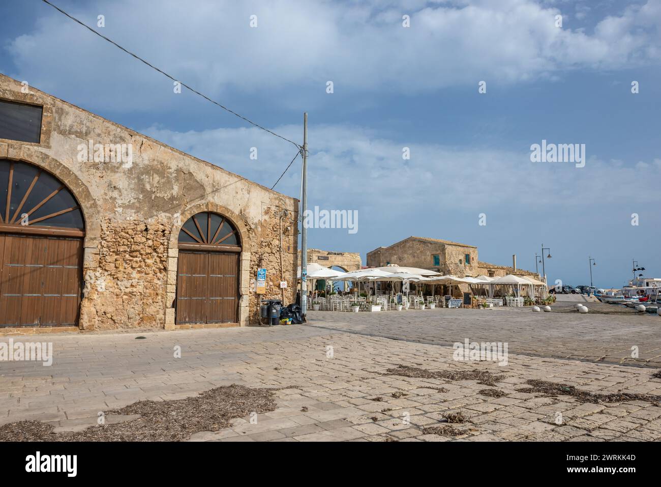 Old tuna factory in Marzamemi village on the island of Sicily, Italy ...
