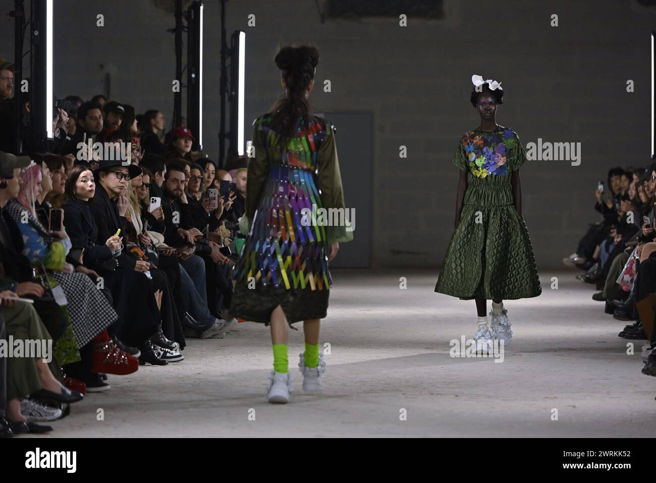 A model walks on the runway at the Noir fashion show during the Fall ...