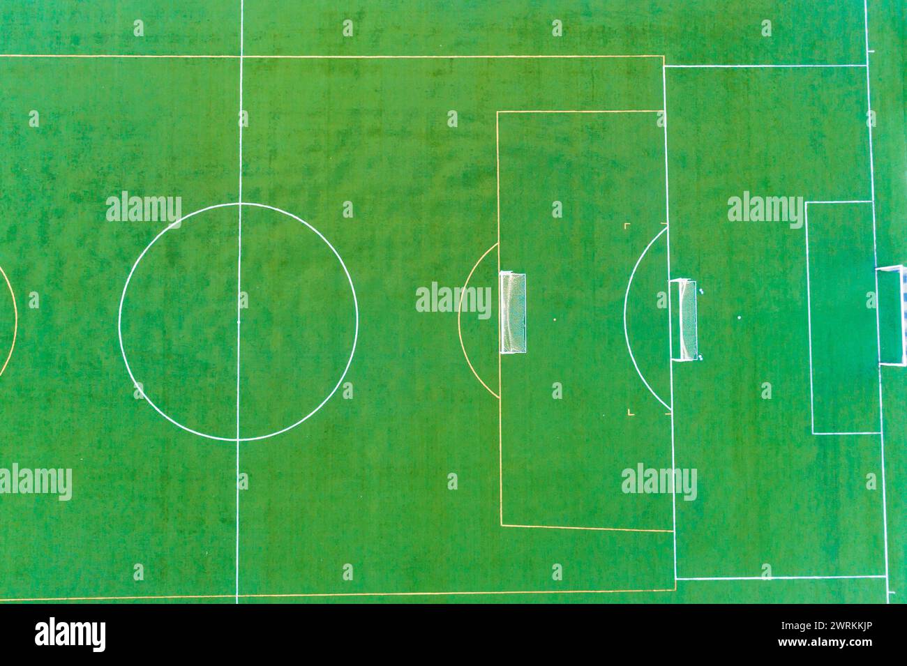 zenithal image of a soccer field as seen from a drone Stock Photo - Alamy