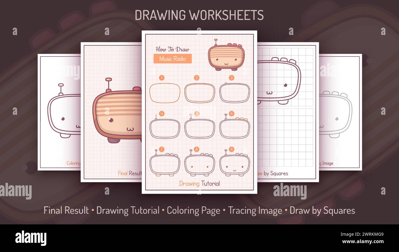 How to Draw a Dirty Pig. Step by Step Drawing Tutorial. Draw Guide. Simple Instruction. Coloring ...