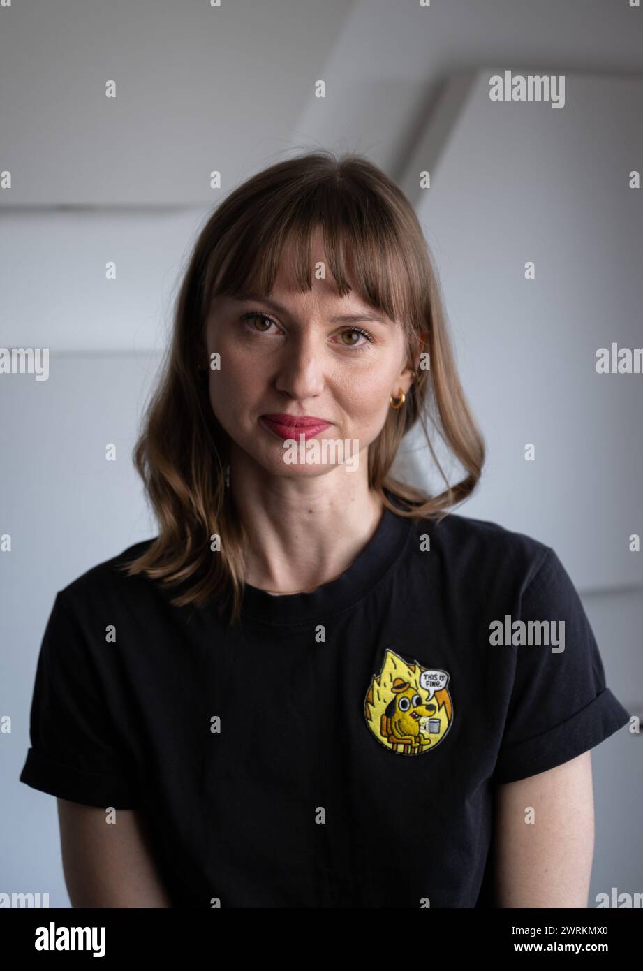 Markkleebeg, Germany. 08th Mar, 2024. Tina Goldschmidt is sitting in ...