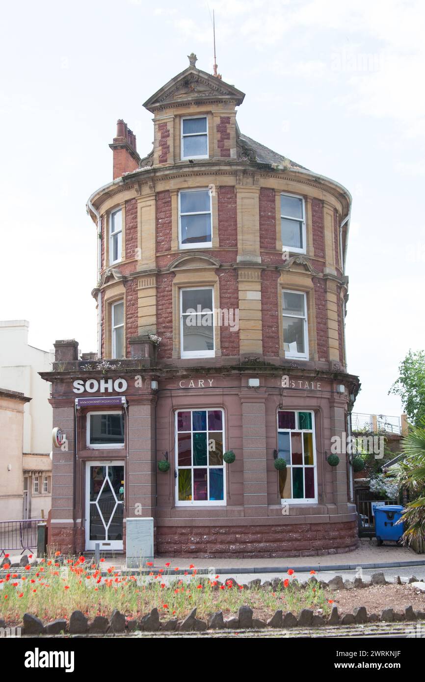 The Soho Bar building in the old Devon and Cornwall Bank building in Torquay, Devon in the UK ...