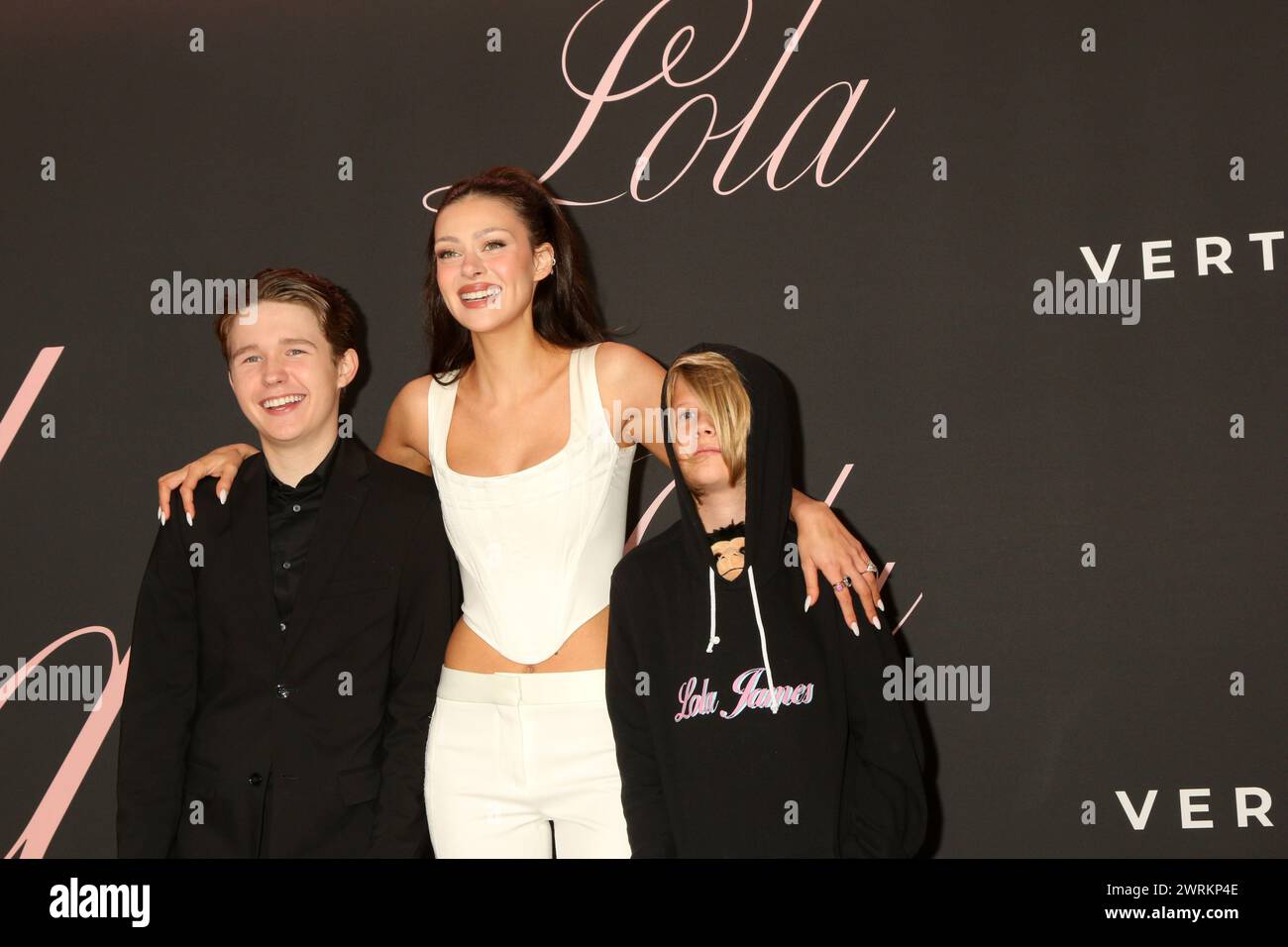 LOS ANGELES - FEB 3: Luke David Blumm, Nicola Peltz Beckham, Xander ...