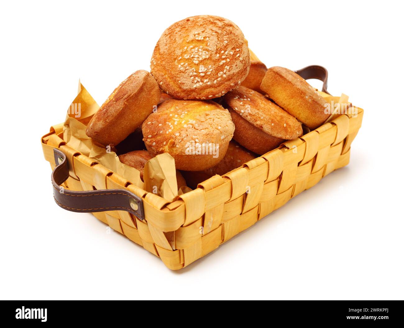 cup shape sponge cake on white background Stock Photo - Alamy