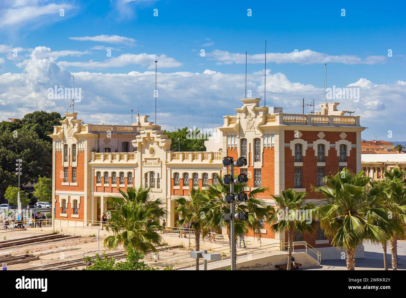 Historic Antic Varador building in the marine harbor of Valencia, Spain ...
