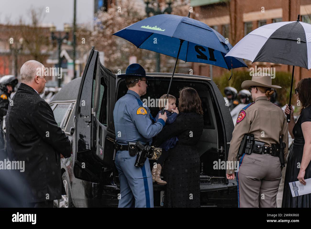 Washington State Patrol trooper Chris Gadd's casket is respectfully ...