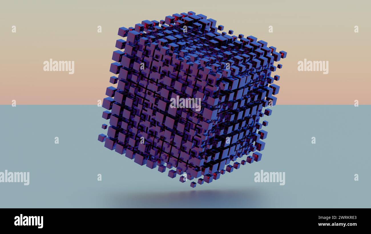 Simplified Blockchain Depicted Through Stylized Geometric Shapes Offering A Modern And Abstract