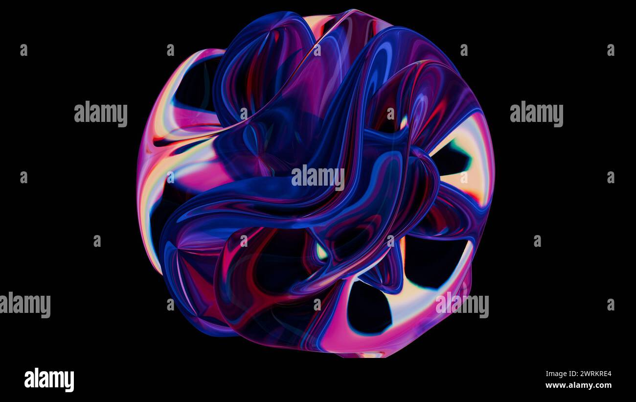 A 3D glass abstract form background, presenting a sleek and ...