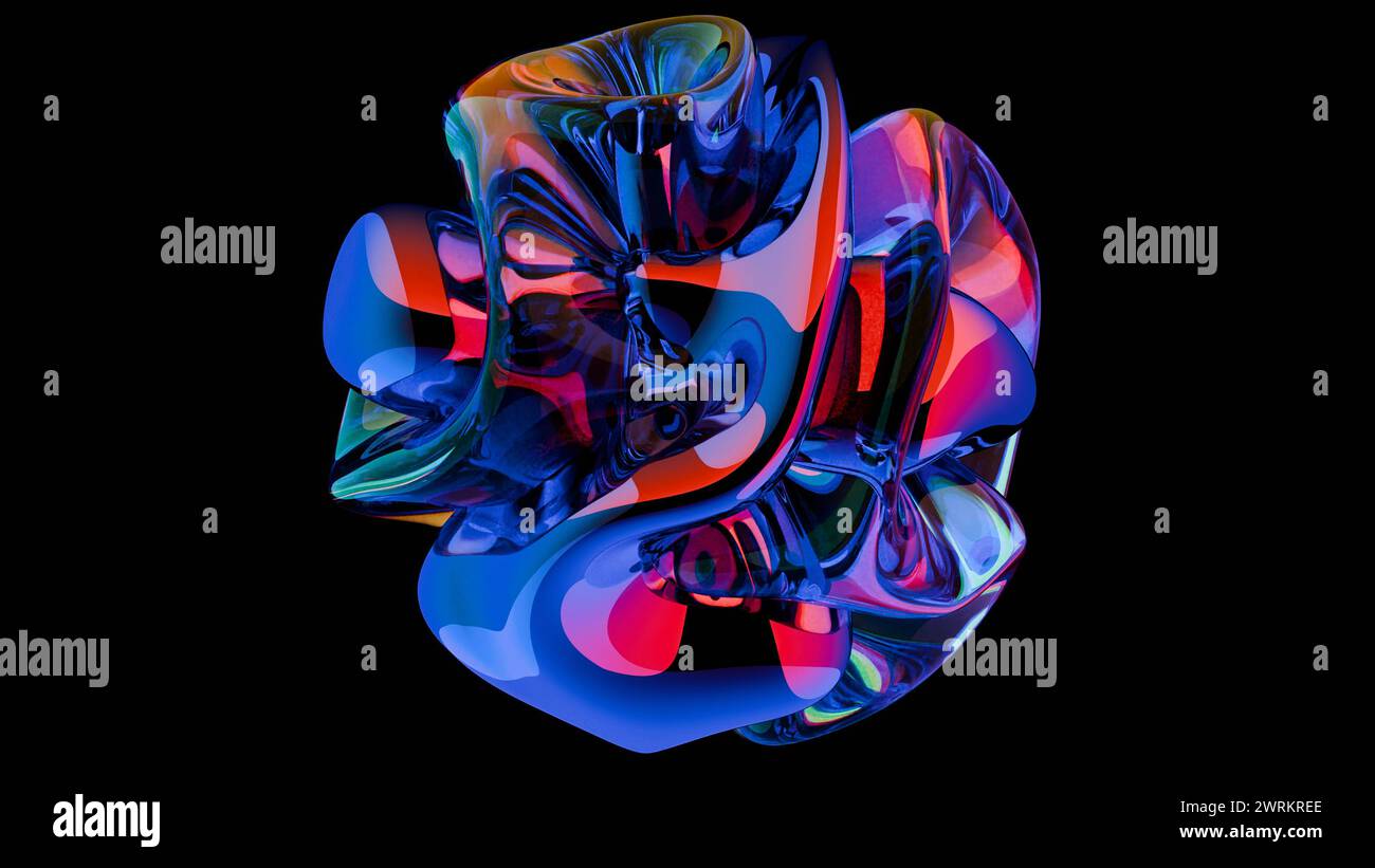 A 3D glass abstract form background, presenting a sleek and ...