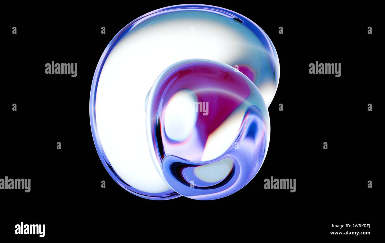 A 3D glass abstract form background, presenting a sleek and ...