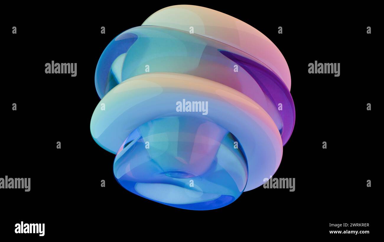 A 3D glass abstract form background, presenting a sleek and ...