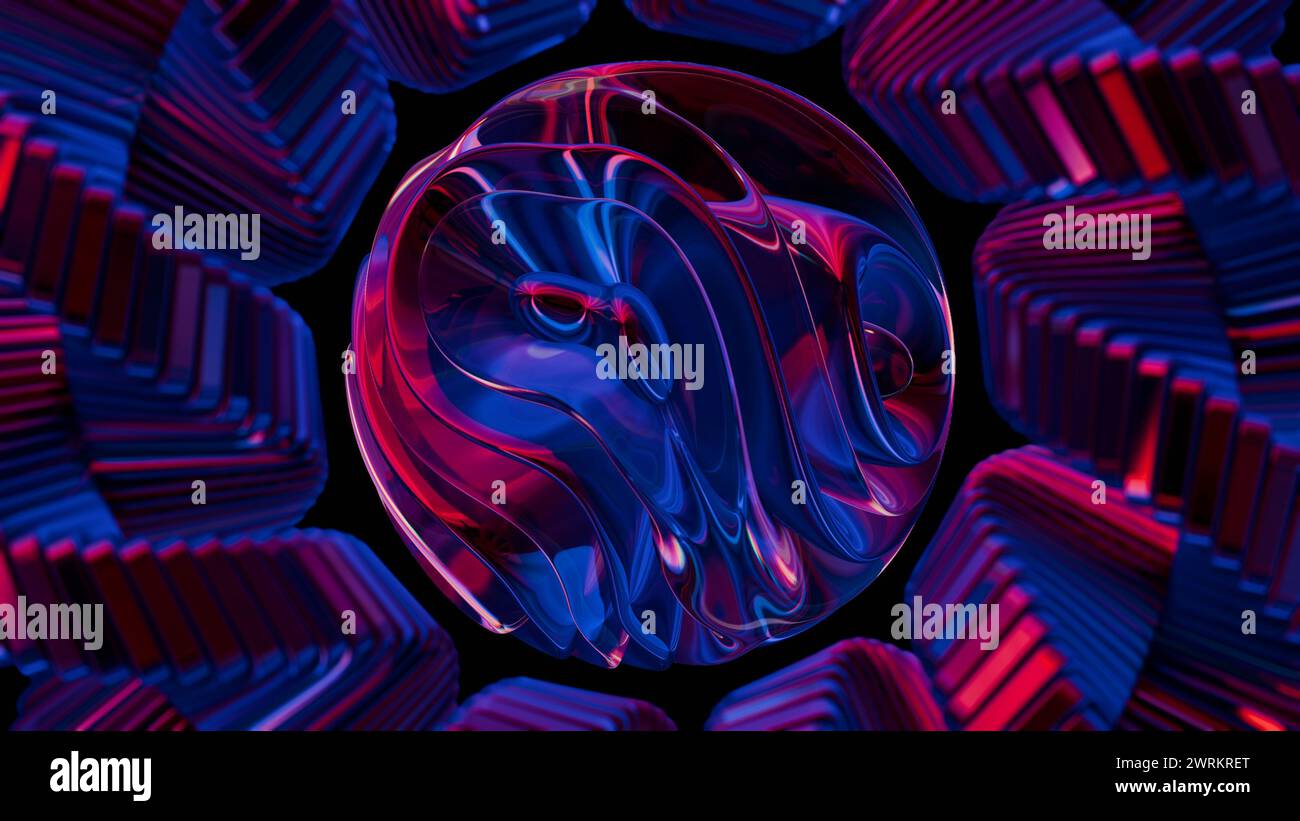 A 3D glass abstract form background, presenting a sleek and ...