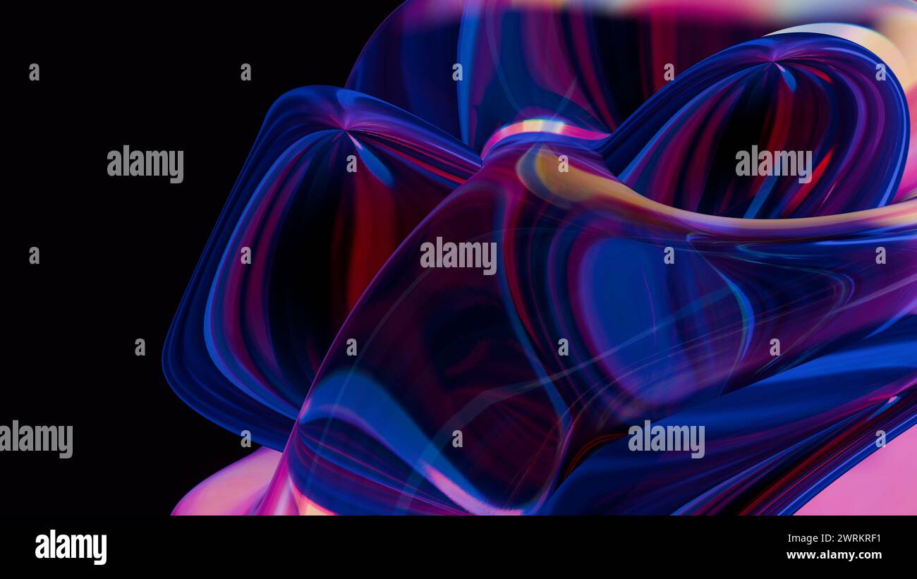 A 3D glass abstract form background, presenting a sleek and ...