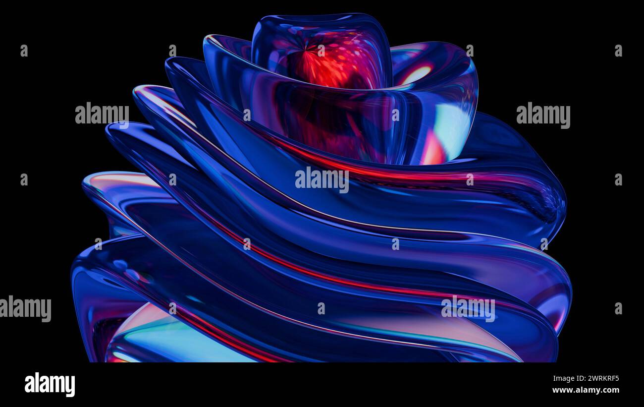 A 3D glass abstract form background, presenting a sleek and ...