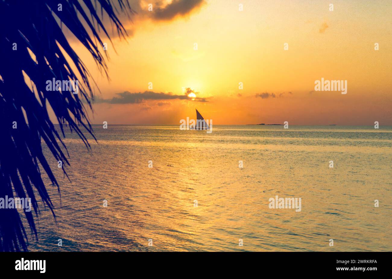 Sunset and a Maldivian doha at Kurumba Island, the Maldives back in ...