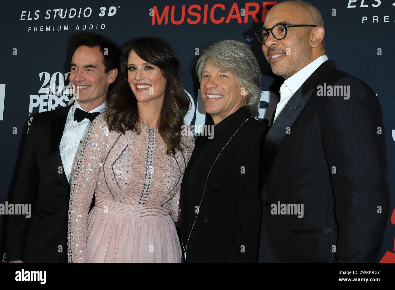 LOS ANGELES - FEB 2: Steve Boom, Laura Segura, Jon Bon Jovi, Harvey ...