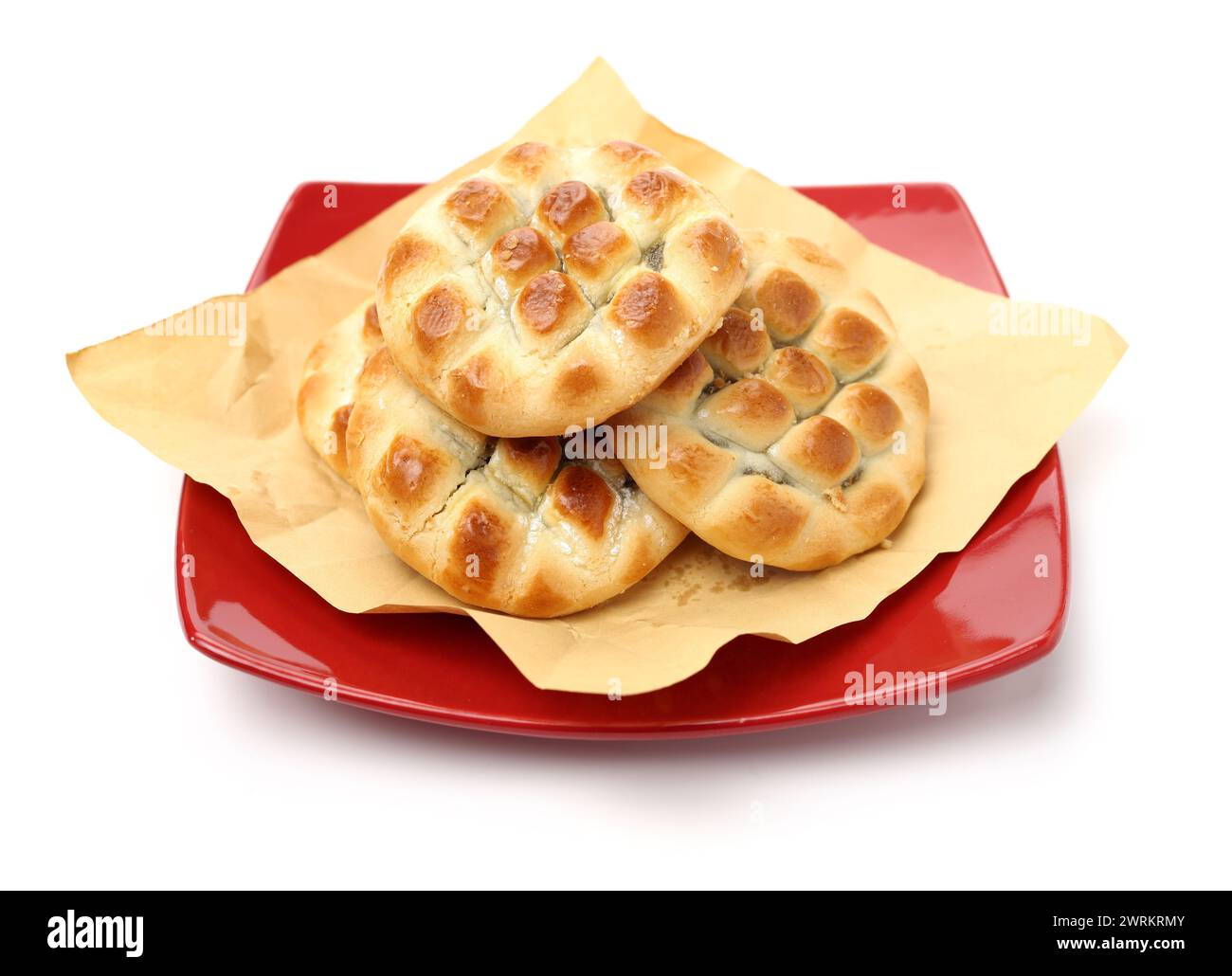 Chinese Cake on white background Stock Photo - Alamy