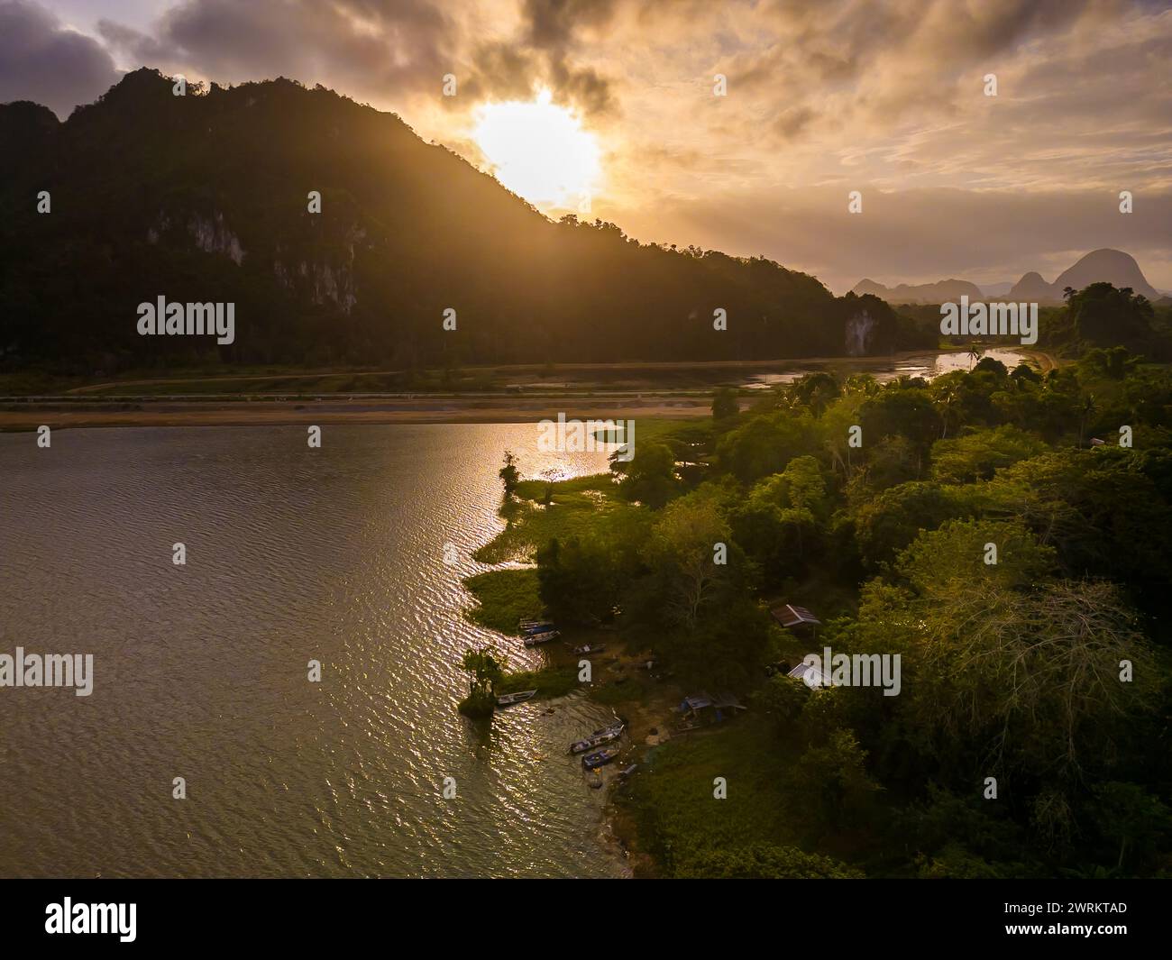 Timah Tasoh Dam Lake located at one of state of Malaysia, Perlis Stock ...