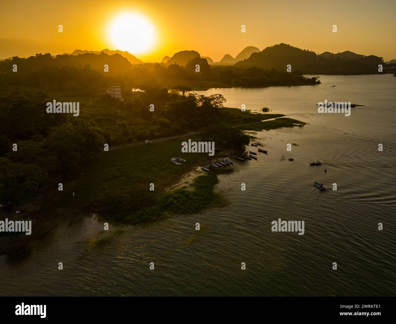 Timah Tasoh Dam Lake located at one of state of Malaysia, Perlis Stock ...