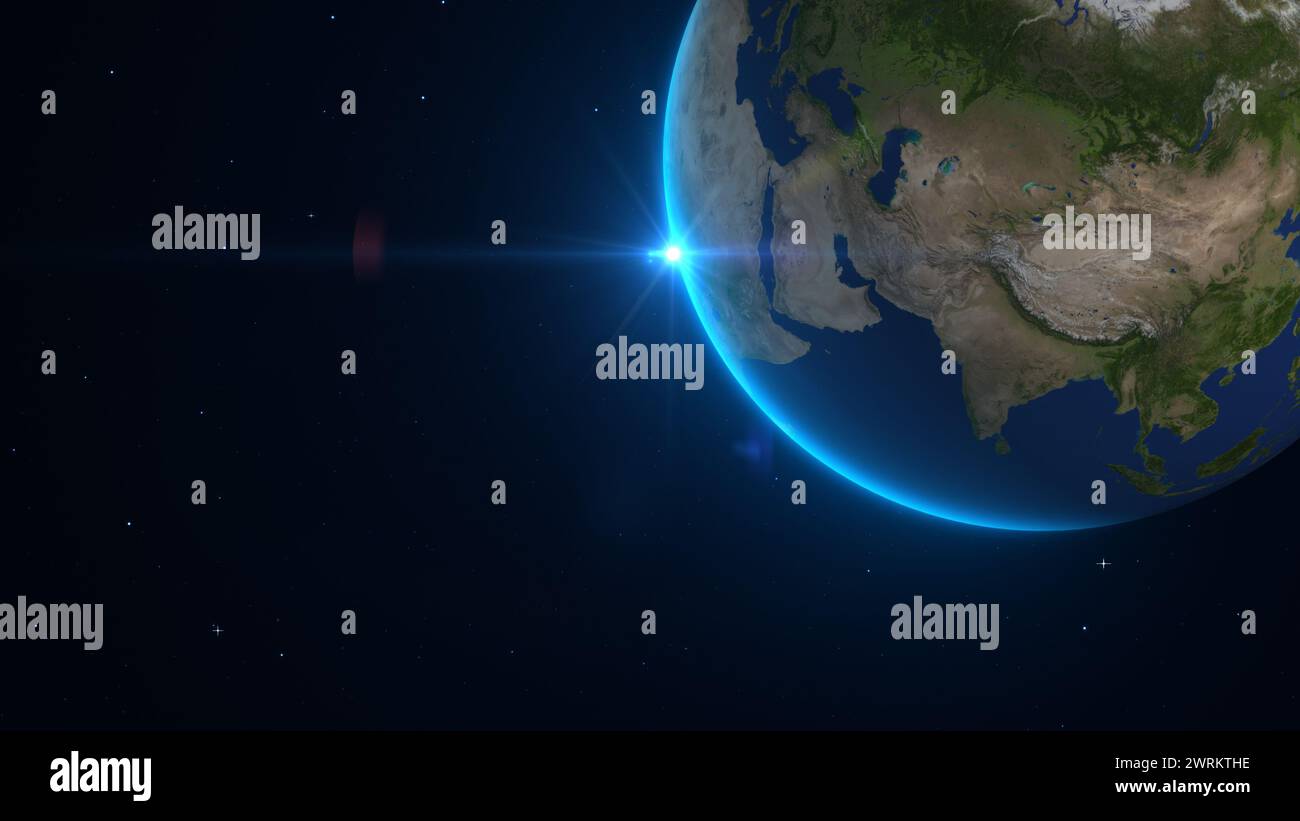 Realistic Earth Rotation from Cosmos Stock Photo - Alamy